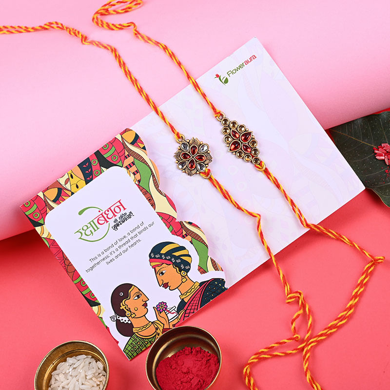Set of 2 Rakhis | 25% OFF on Set of 2 Rakhis Online in India | FlowerAura