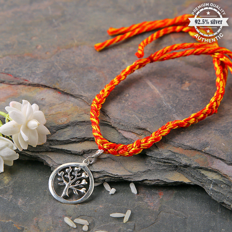Silver Rakhi Online - Buy Pure Silver Rakhi Bracelets in India | FlowerAura