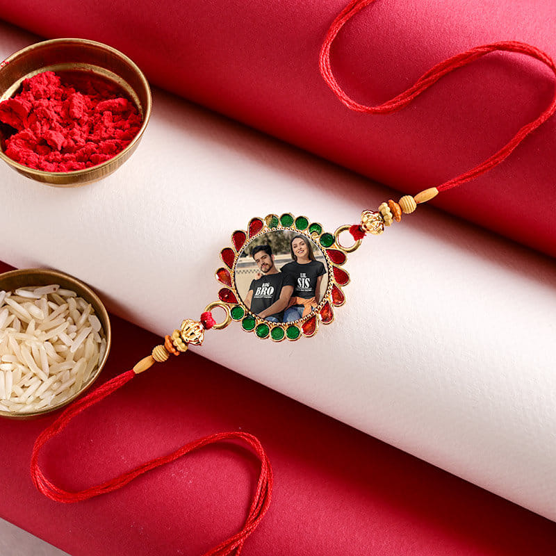 Personalised Rakhi with Photo Gifts for Brother & Sister Online ...