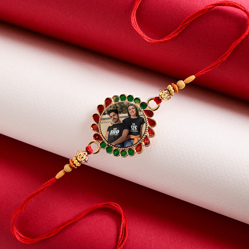 Personalised Rakhi with Photo Gifts for Brother & Sister Online ...