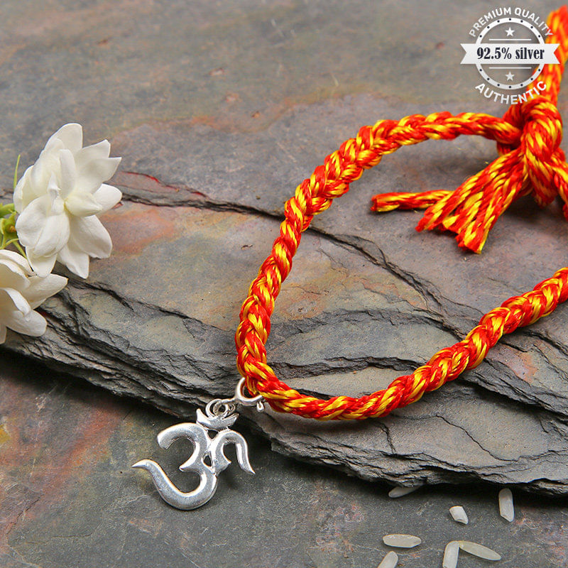 Silver Rakhi Online - Buy Pure Silver Rakhi Bracelets in India | FlowerAura