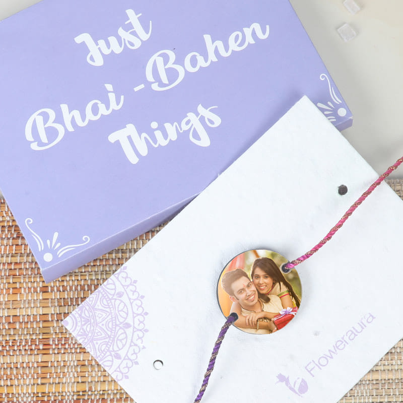Personalised Rakhi with Photo Gifts for Brother & Sister Online ...