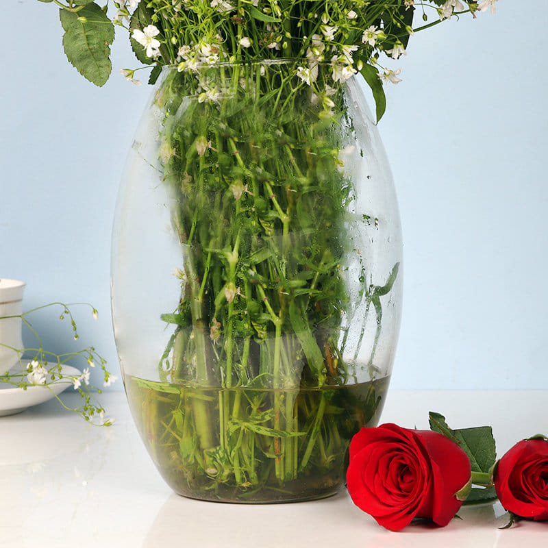 Red Flowers | Red Roses Bouquet | Red Color Carnations | FlowerAura