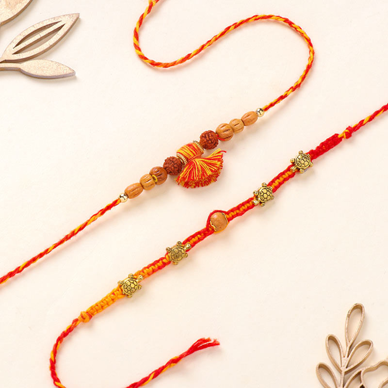 Buy Two Auspicious Elements Rakhi at Rs.325 | FlowerAura