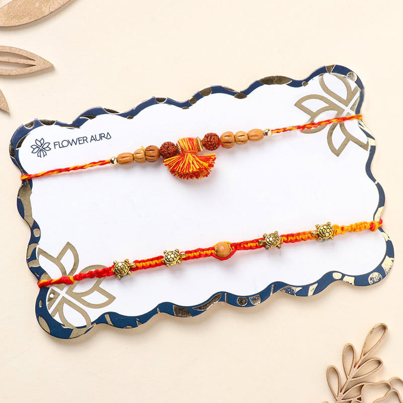 Buy Two Auspicious Elements Rakhi at Rs.325 | FlowerAura